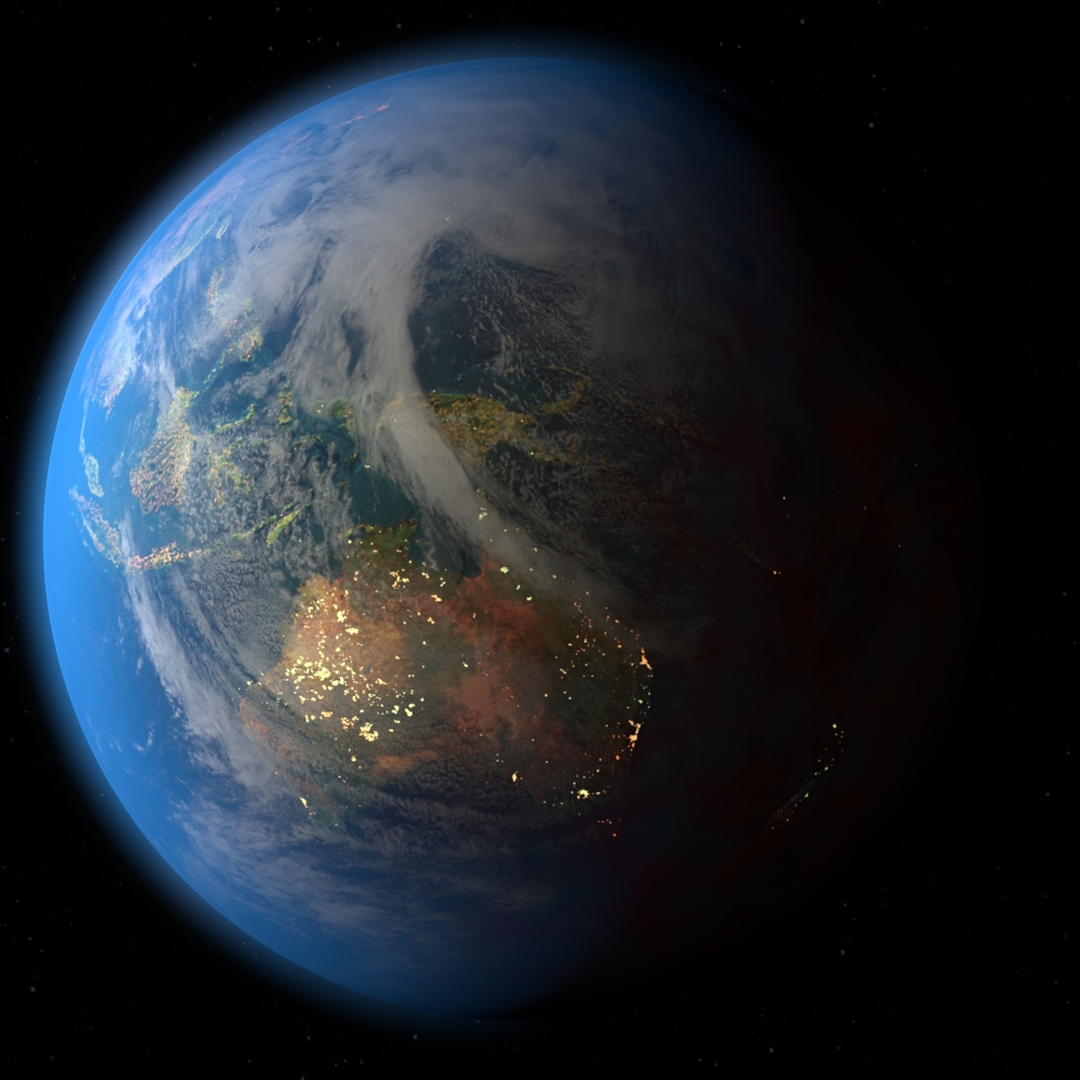 Earth Day Night 3d C4d