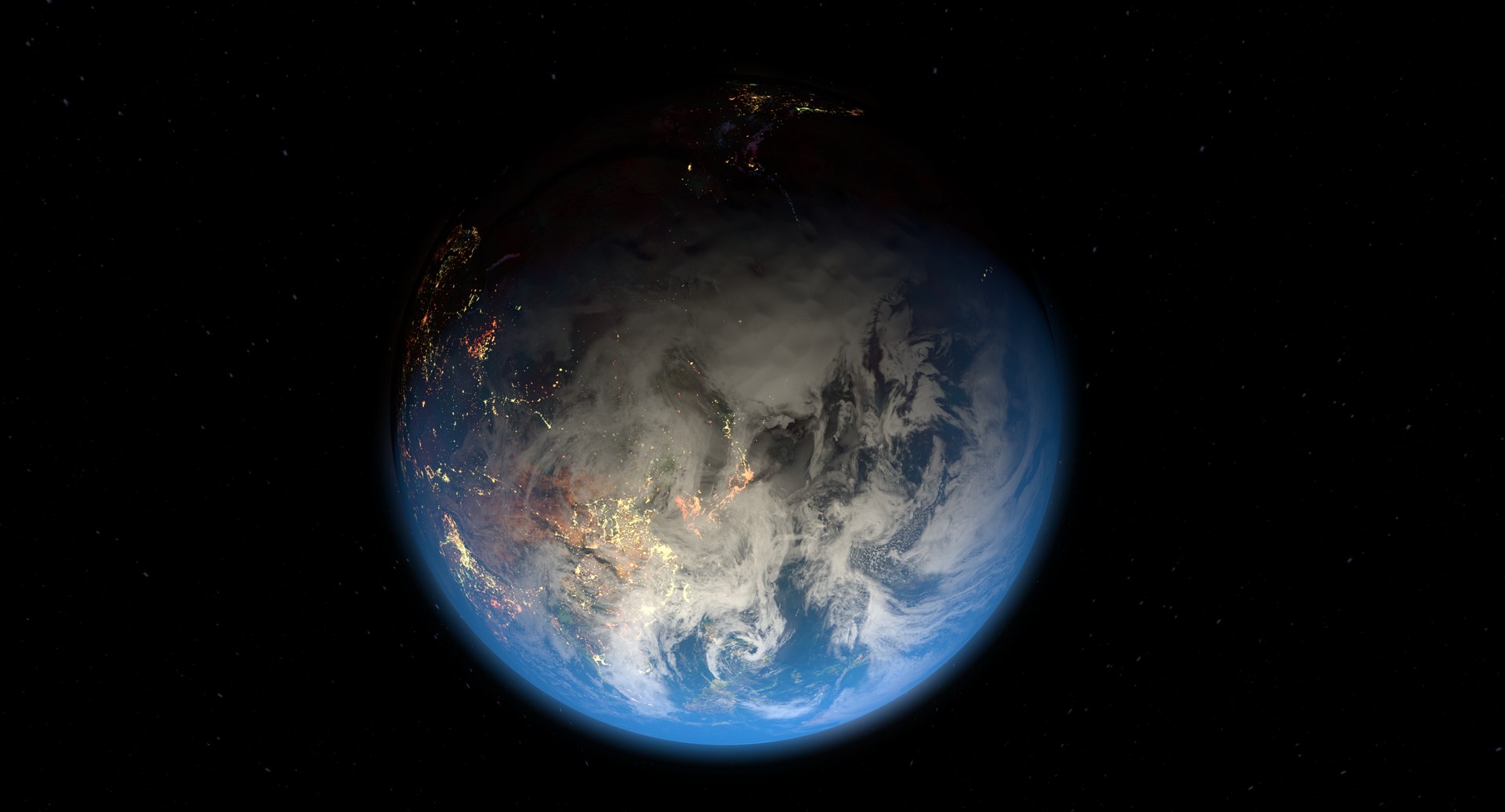 Earth Day Night 3d C4d