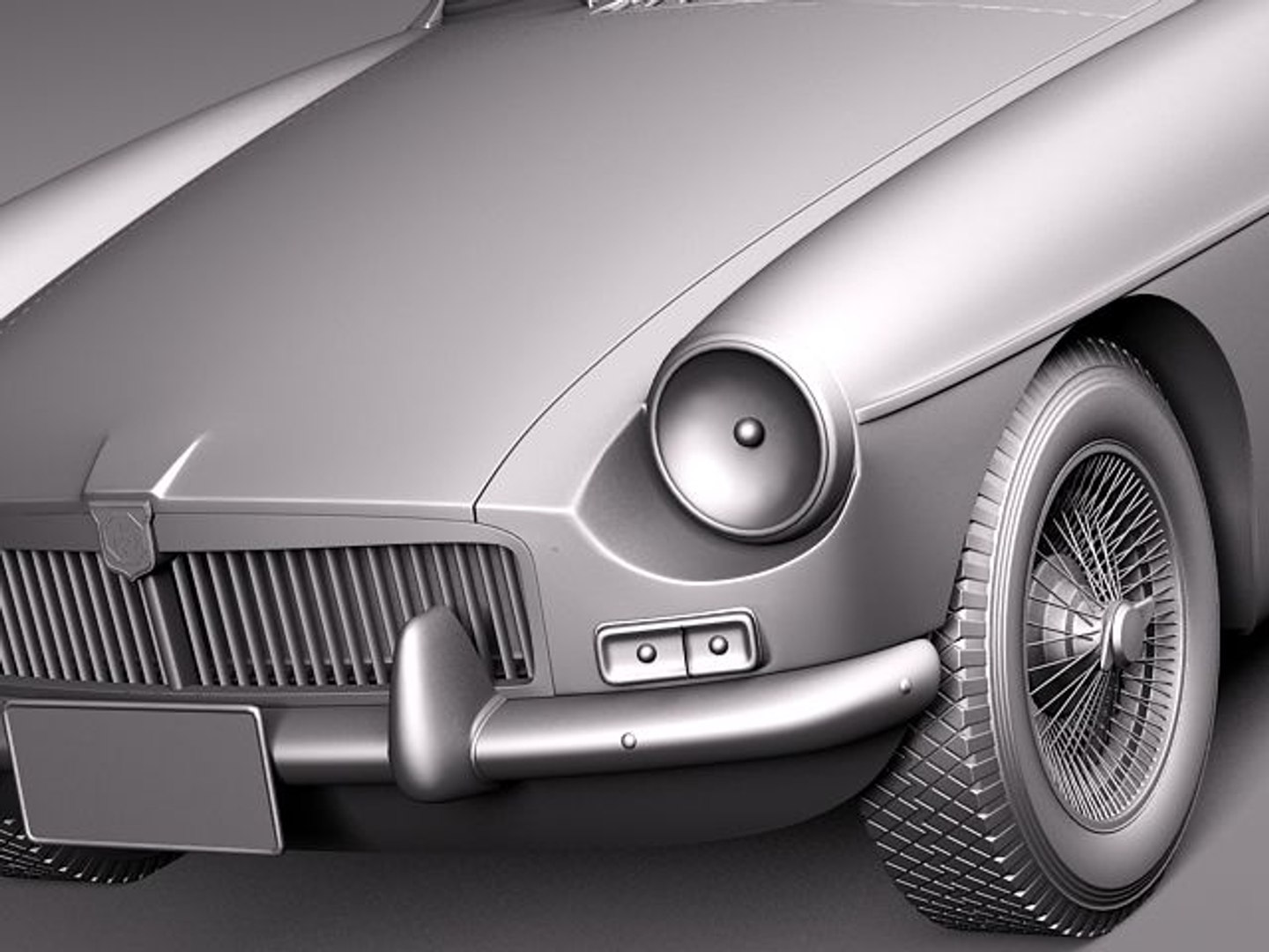 3d mg mgb b sport car
