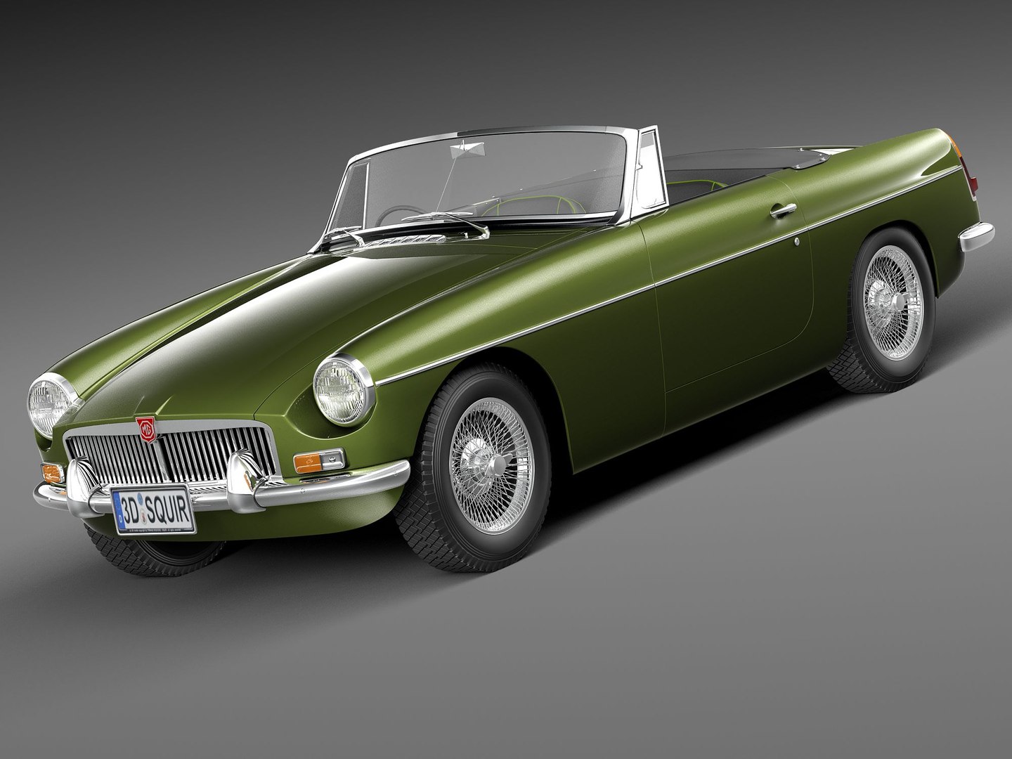 3d mg mgb b sport car
