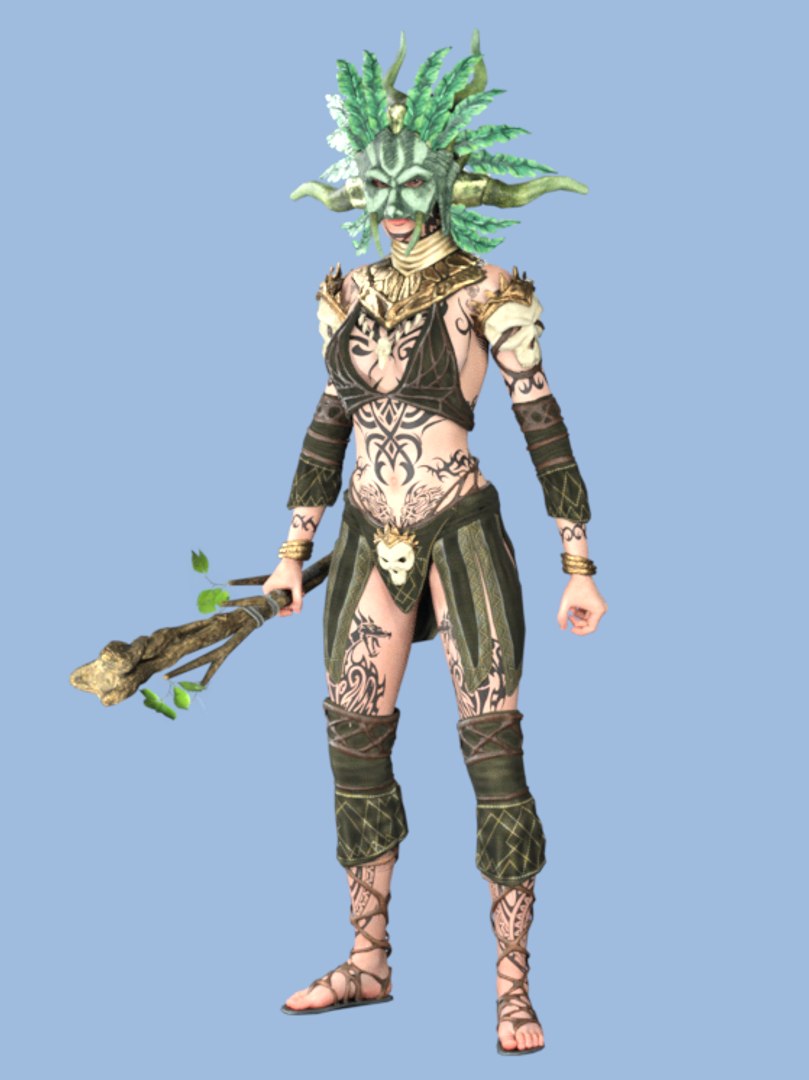 3D Model Realistic Rigged Medieval Woman Creatures Soldier Character 3D ...