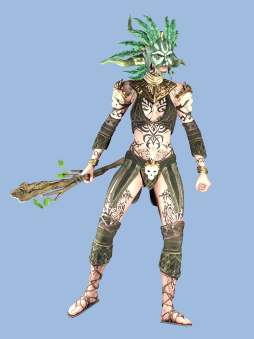 3D Model Realistic Rigged Medieval Woman Creatures Soldier Character 3D ...