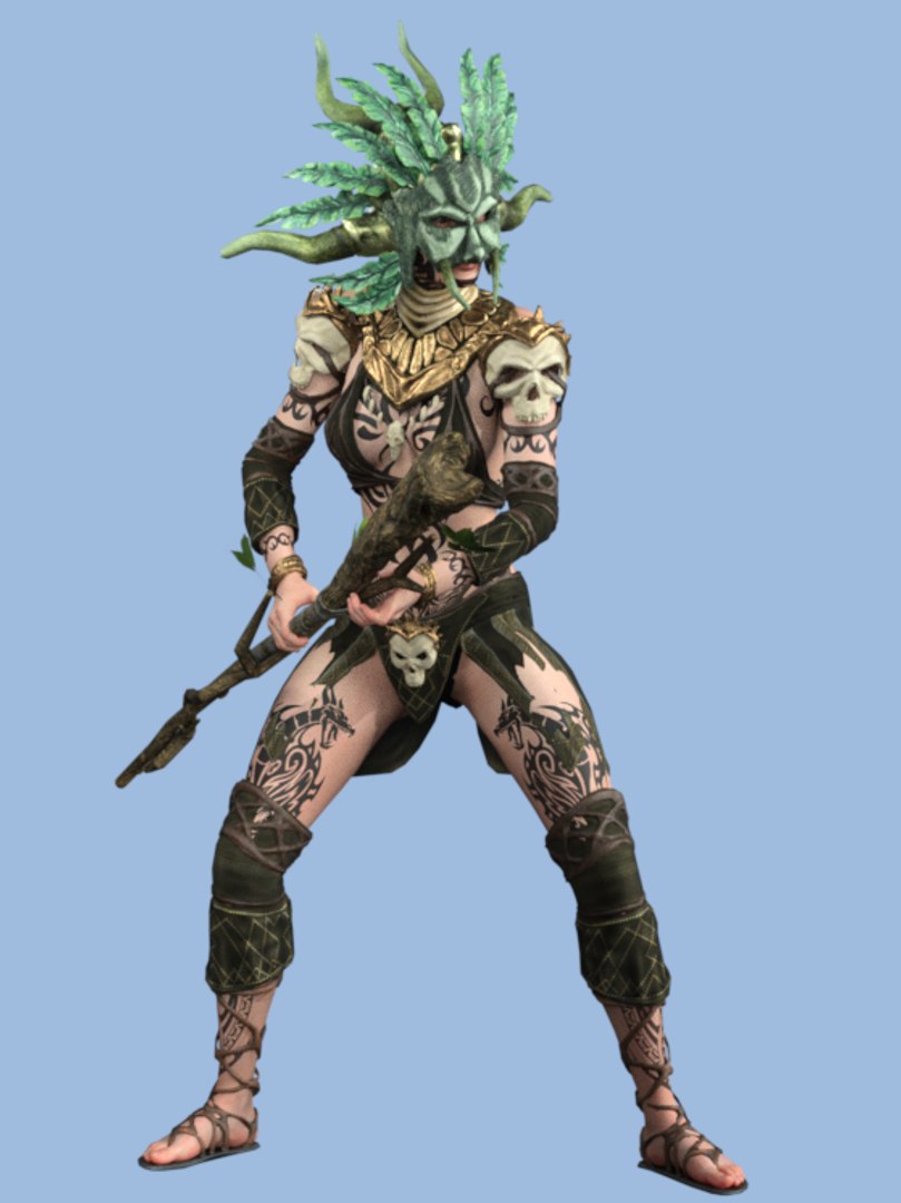 3D Model Realistic Rigged Medieval Woman Creatures Soldier Character 3D ...