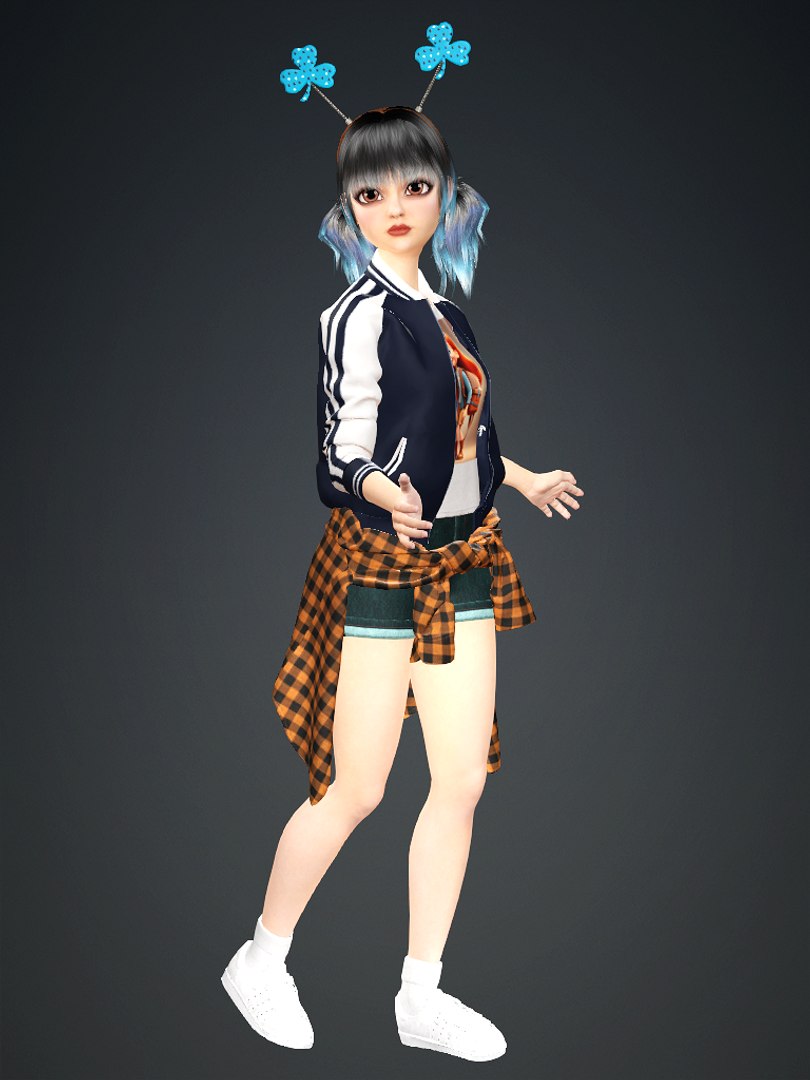 3D Model Cartoon Rigged Style Girl-Moly Character 3D Model - TurboSquid ...
