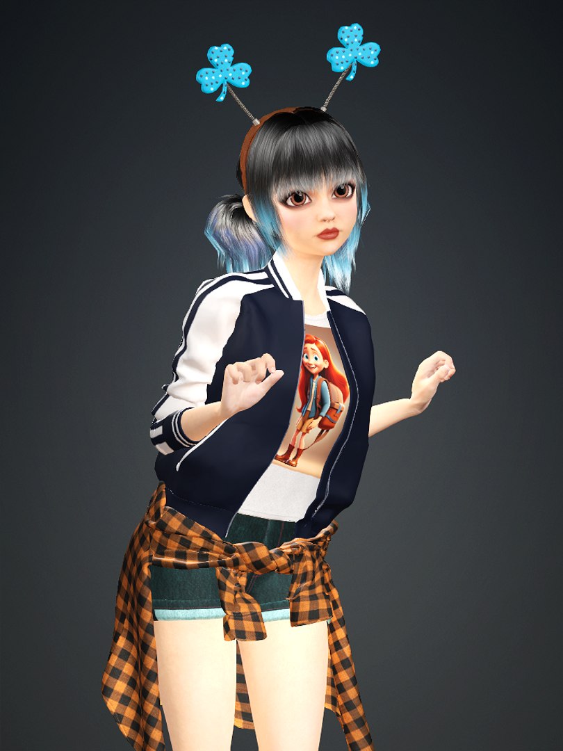 3D Model Cartoon Rigged Style Girl-Moly Character 3D Model - TurboSquid ...