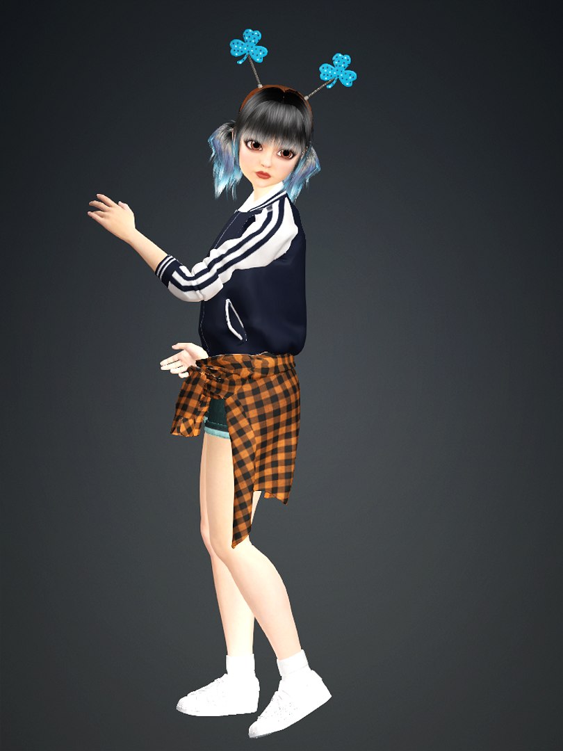 3D Model Cartoon Rigged Style Girl-Moly Character 3D Model - TurboSquid ...