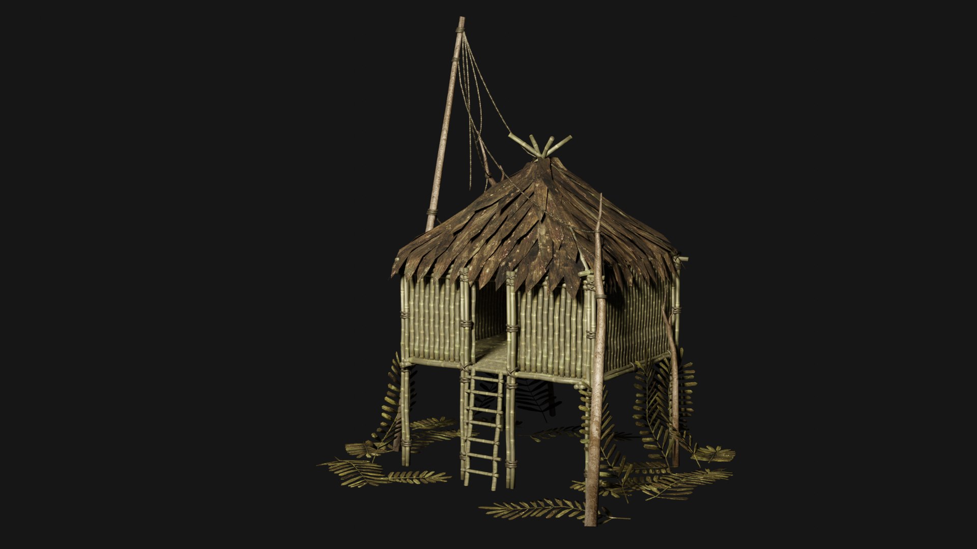 3D JUNGLE SWAMP STILT HUT SHELTER COTTAGE AAA COLLECTION Model ...