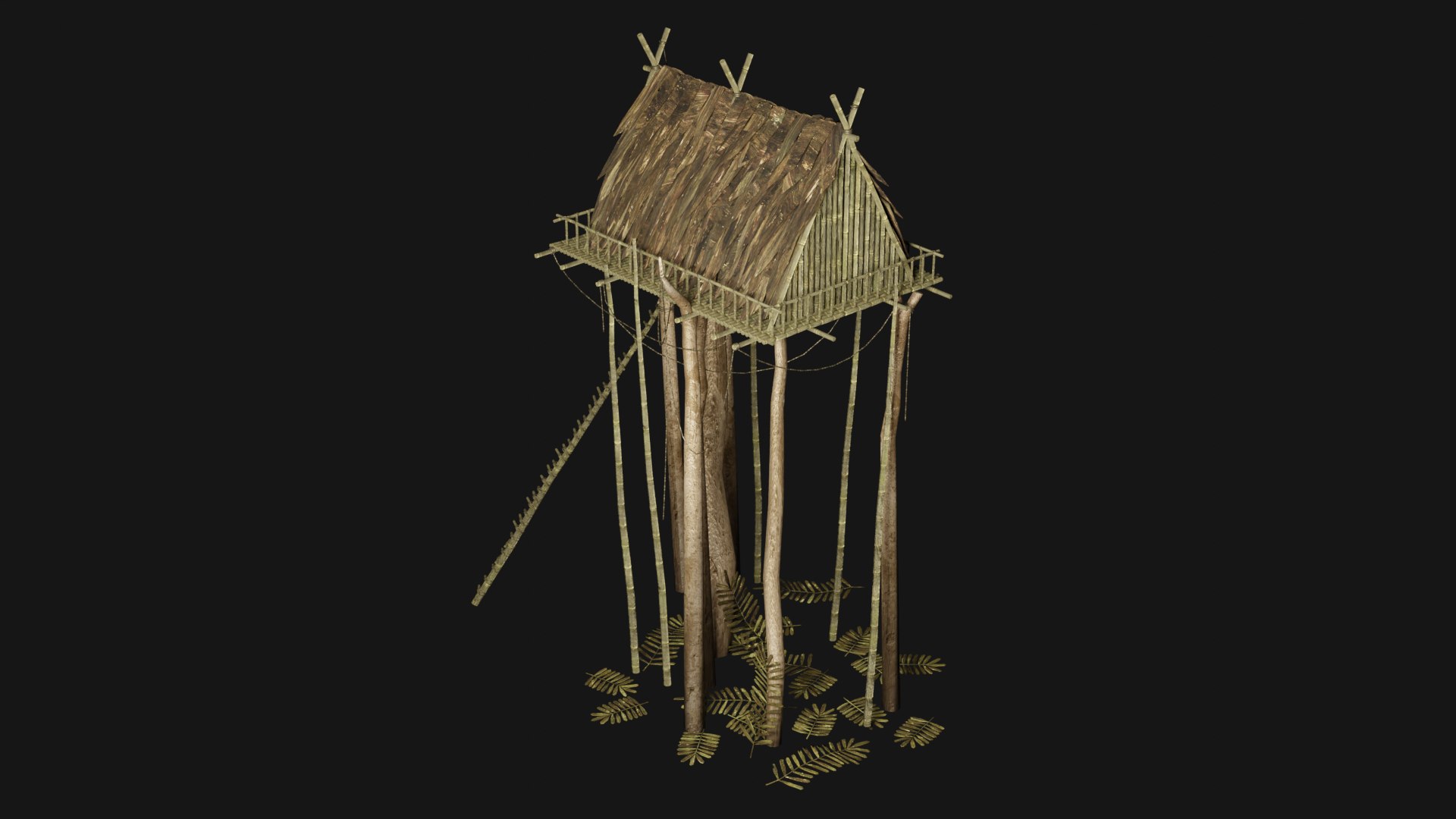 3D JUNGLE SWAMP STILT HUT SHELTER COTTAGE AAA COLLECTION model ...
