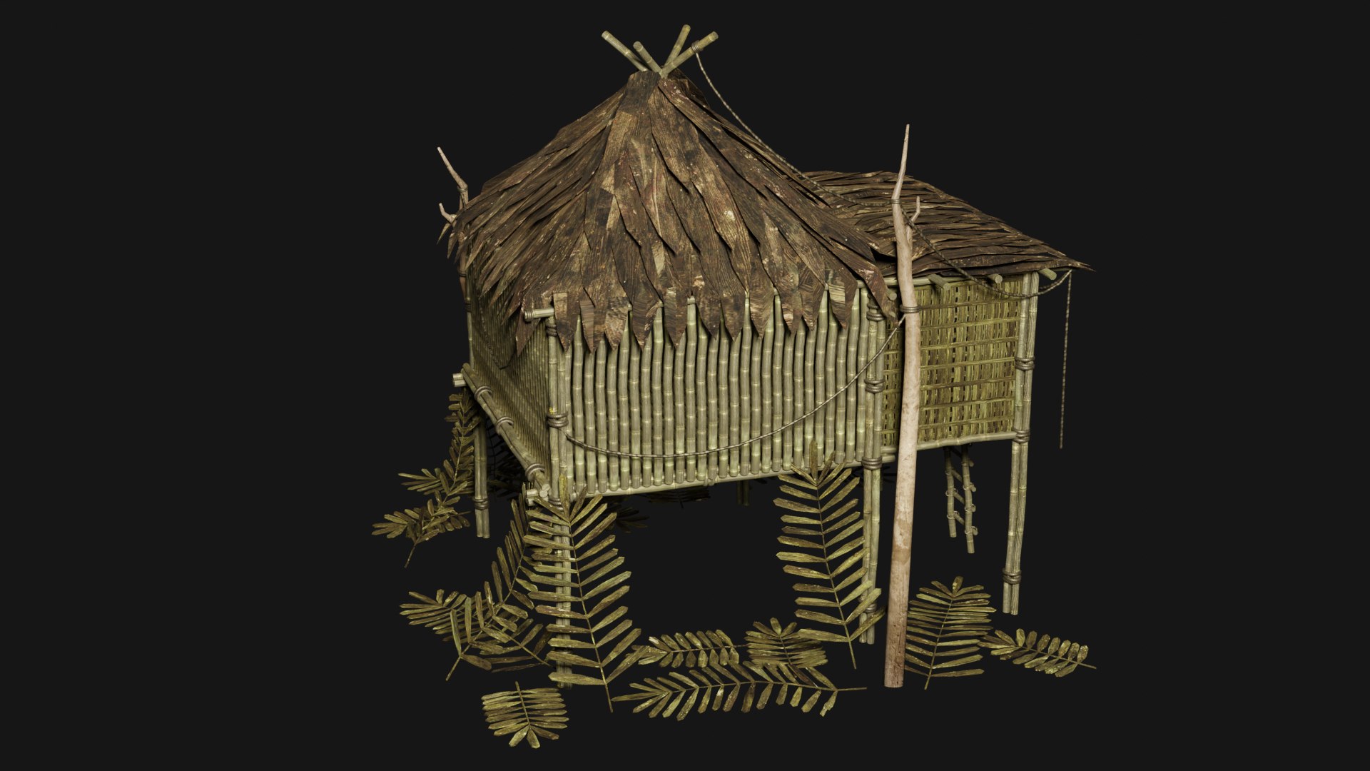 3D JUNGLE SWAMP STILT HUT SHELTER COTTAGE AAA COLLECTION Model ...