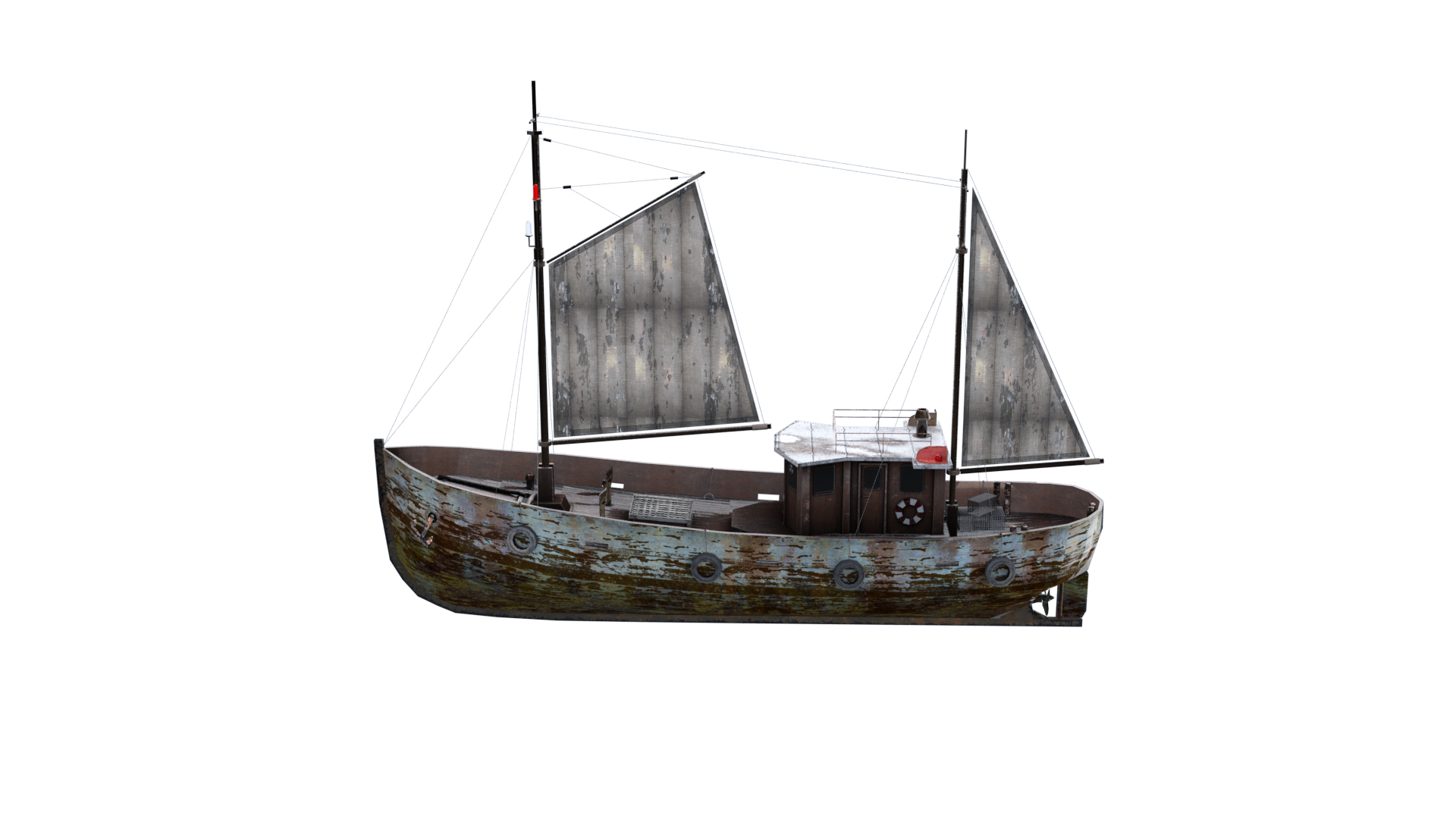 3D Sailing Fishing Boat Cutter - TurboSquid 2150590