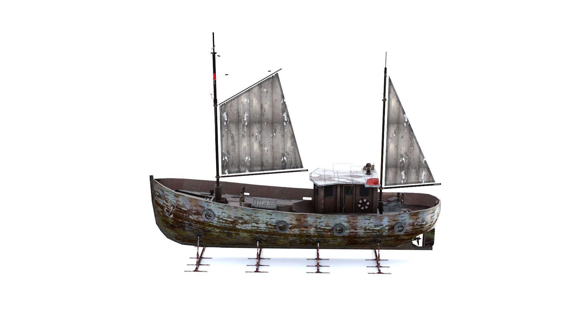 3D Sailing Fishing Boat Cutter - TurboSquid 2150590