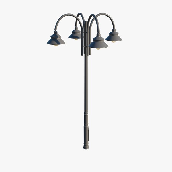 3D model Street Lamp Quad - TurboSquid 2033783
