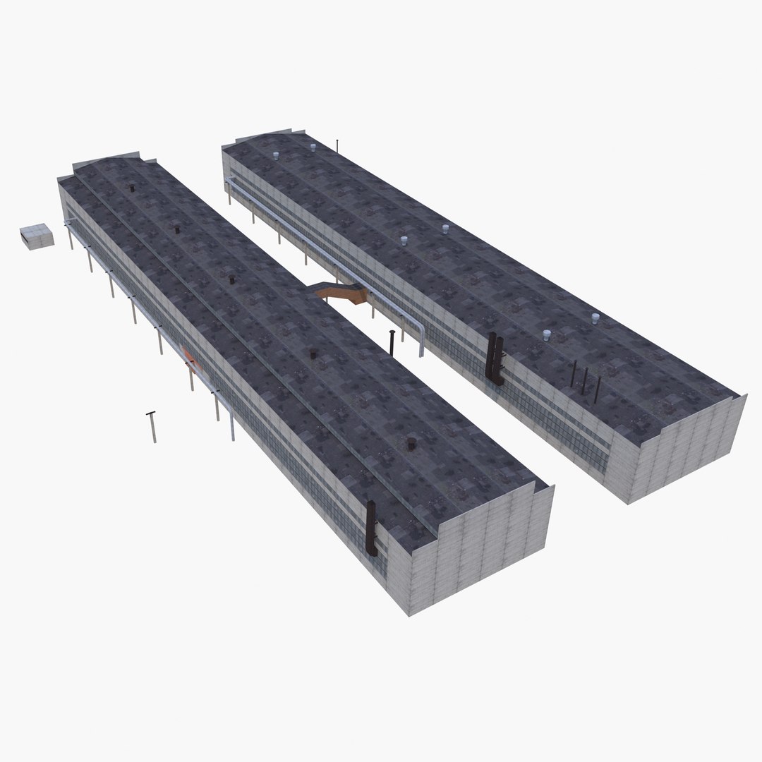 3d Model Factory Departments Low-poly