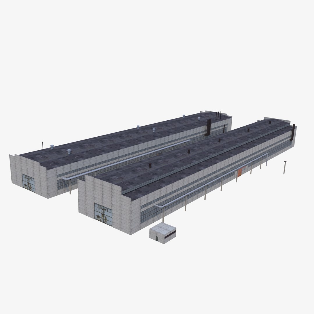 3d Model Factory Departments Low-poly
