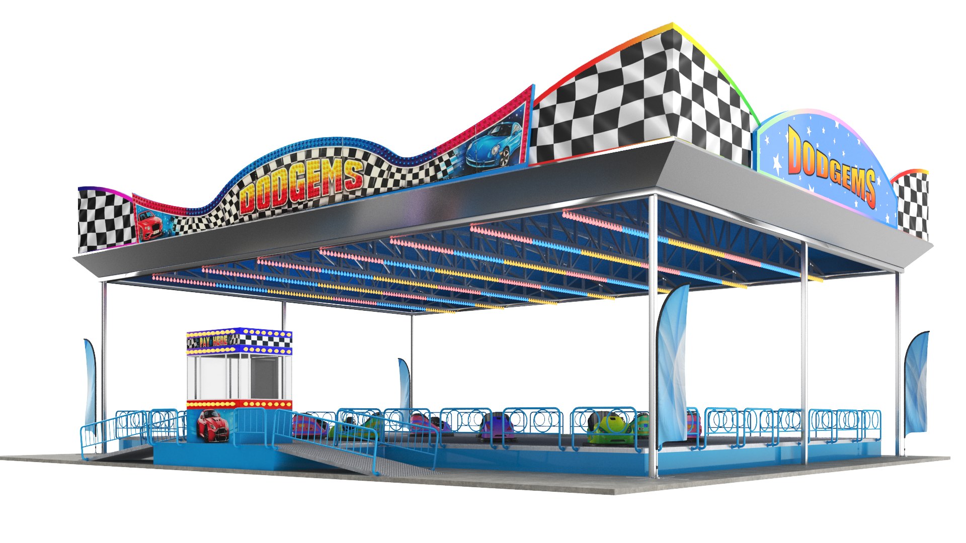 3D Three Theme park Rides model - TurboSquid 1754749