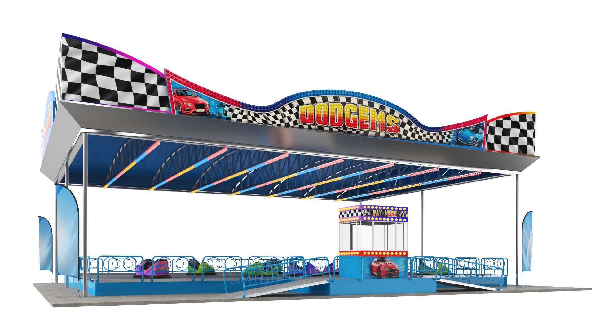 3D Three Theme park Rides model - TurboSquid 1754749