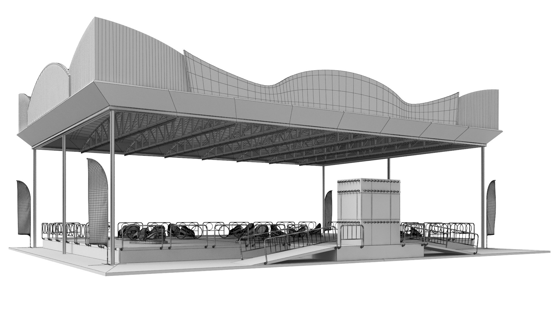 3D Three Theme Park Rides Model - TurboSquid 1754749