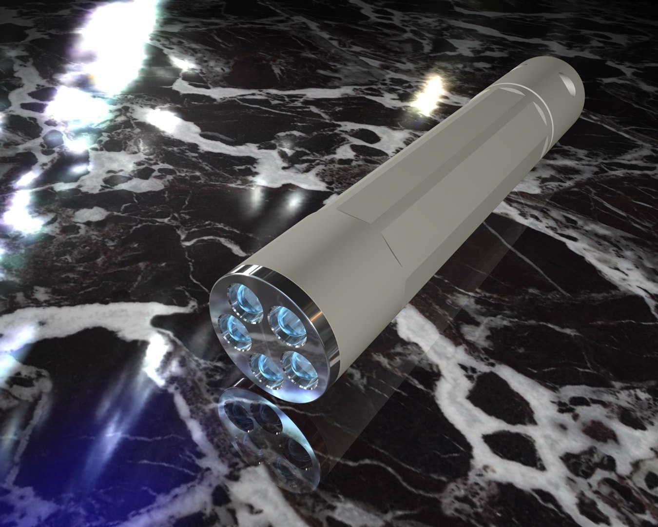 3d Model Led Flash Light Flashlight