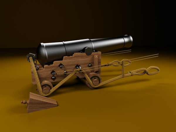 British 68-pound naval gun 3D model - TurboSquid 1314067