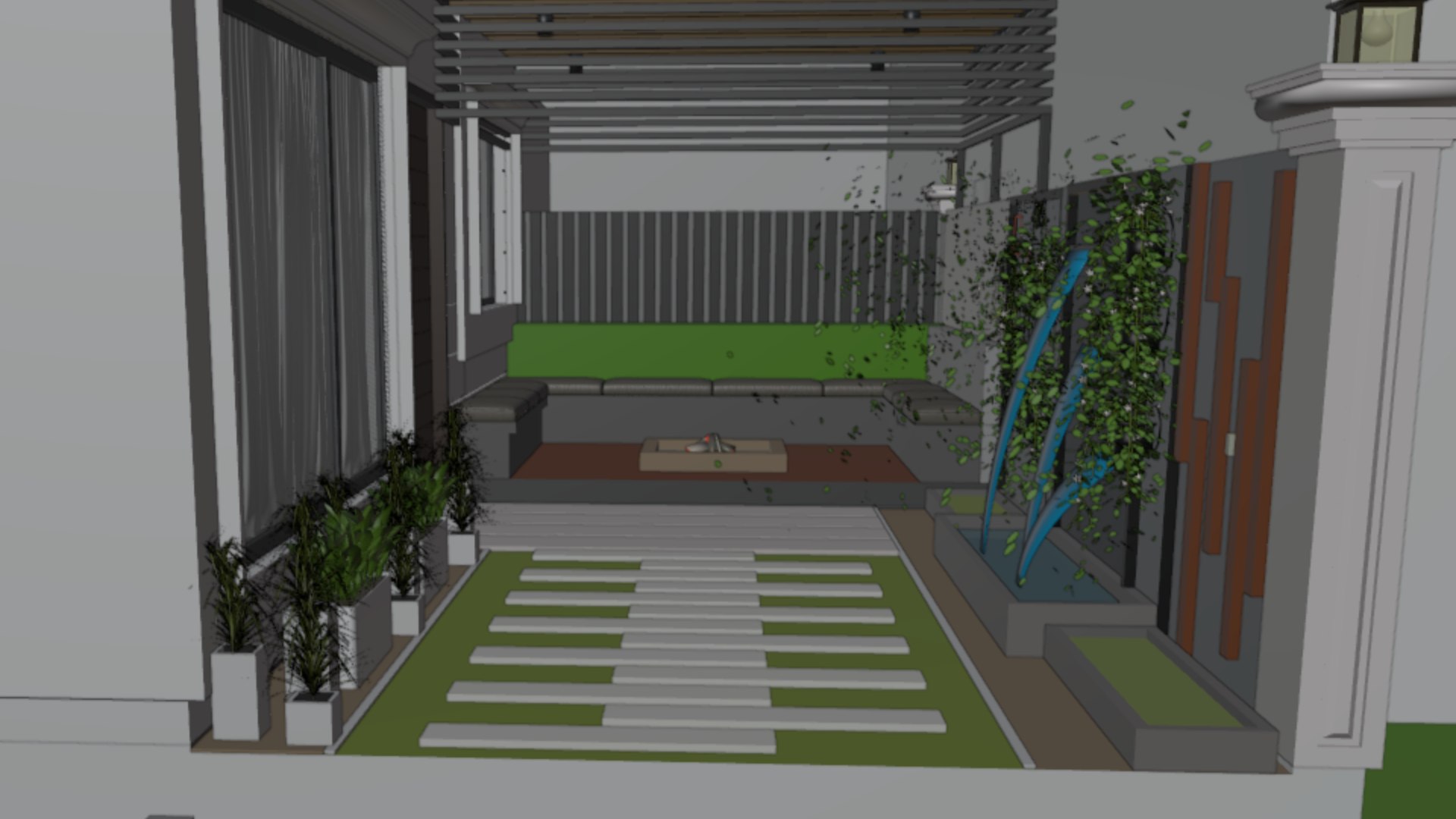 Backyard Landscape Design Model - TurboSquid 2337134