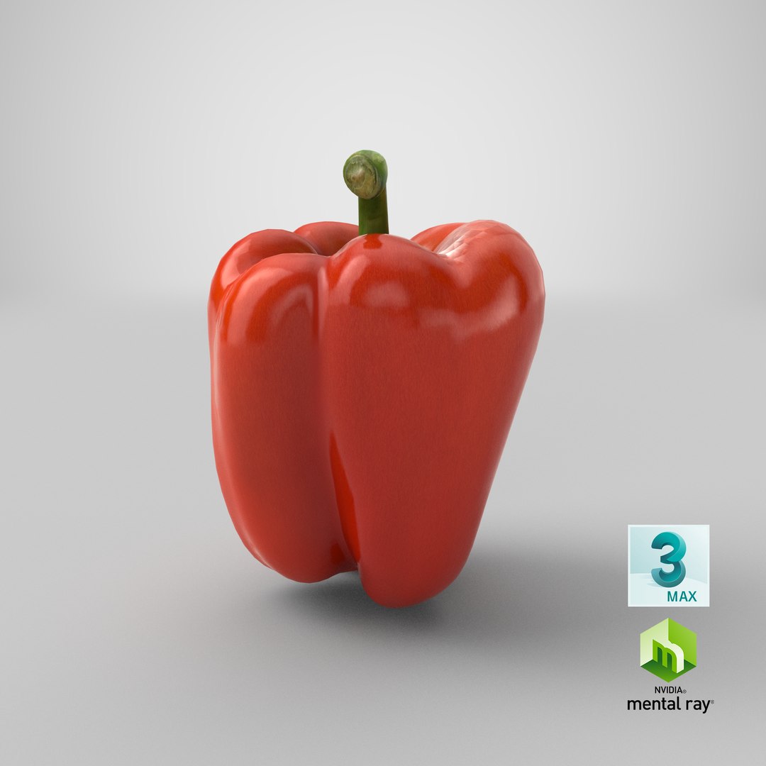 3D Model Photorealistic Red Bell Pepper - TurboSquid 1321931