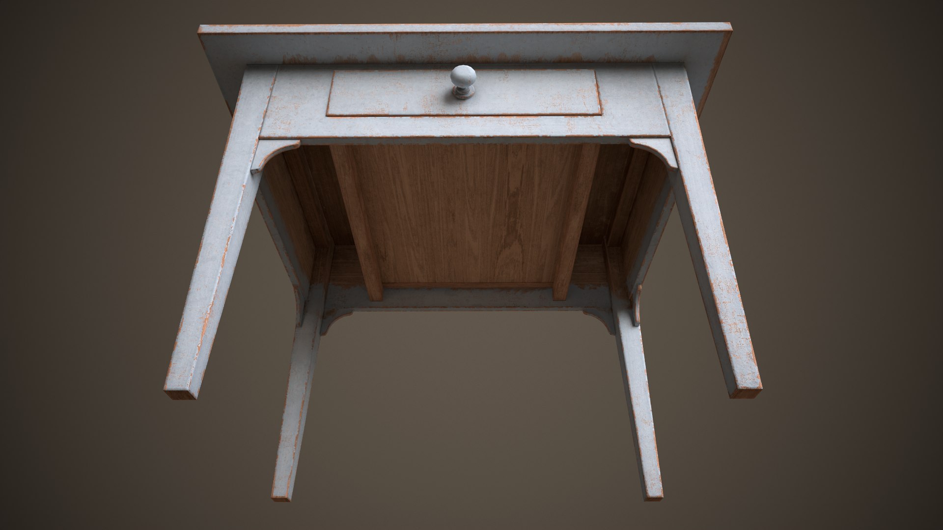 Old Vintage Painted Table Model - TurboSquid 2046934