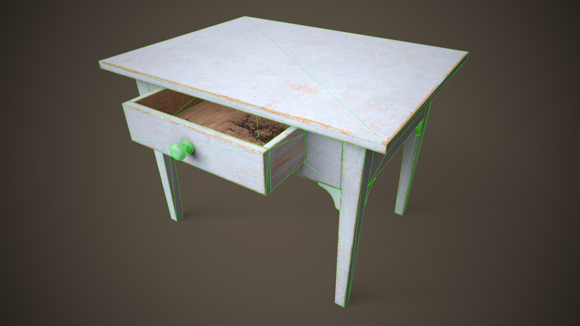 Old Vintage Painted Table Model - TurboSquid 2046934