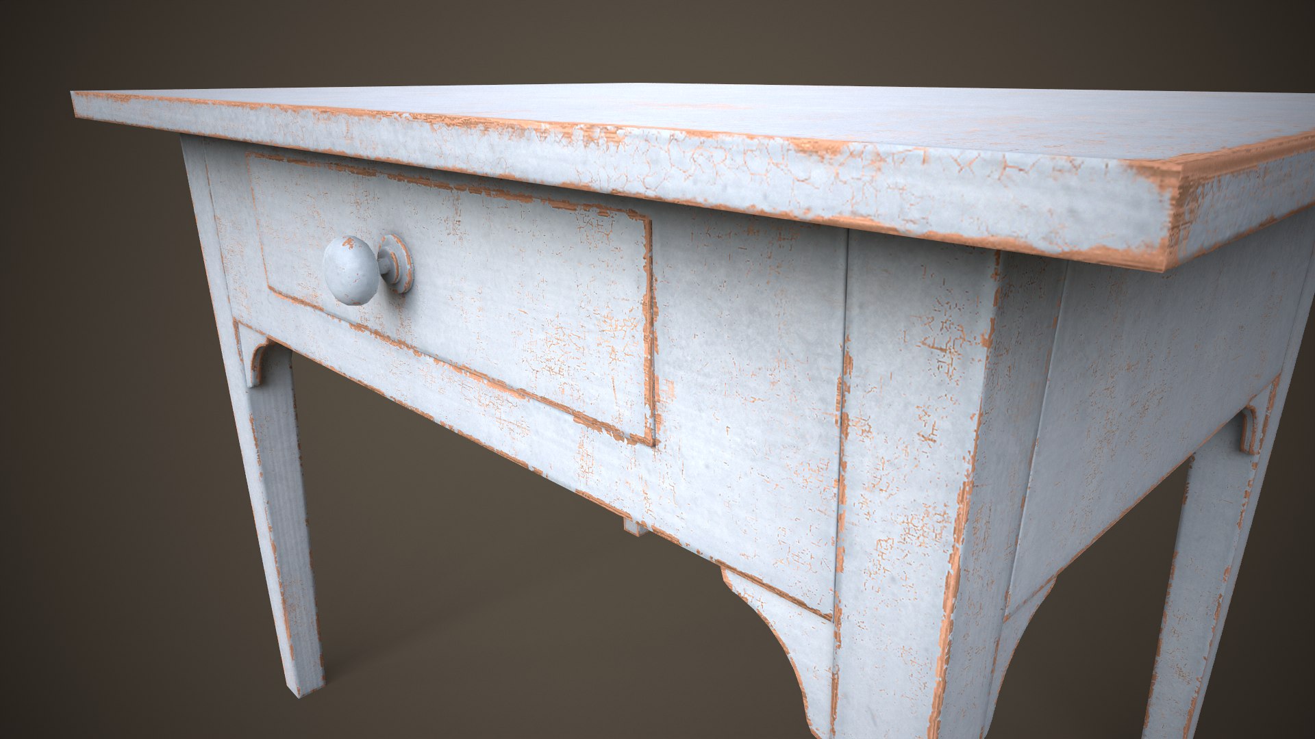 Old Vintage Painted Table Model - TurboSquid 2046934