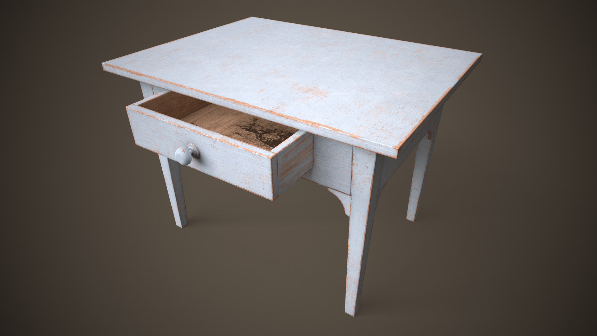 Old Vintage Painted Table Model - TurboSquid 2046934