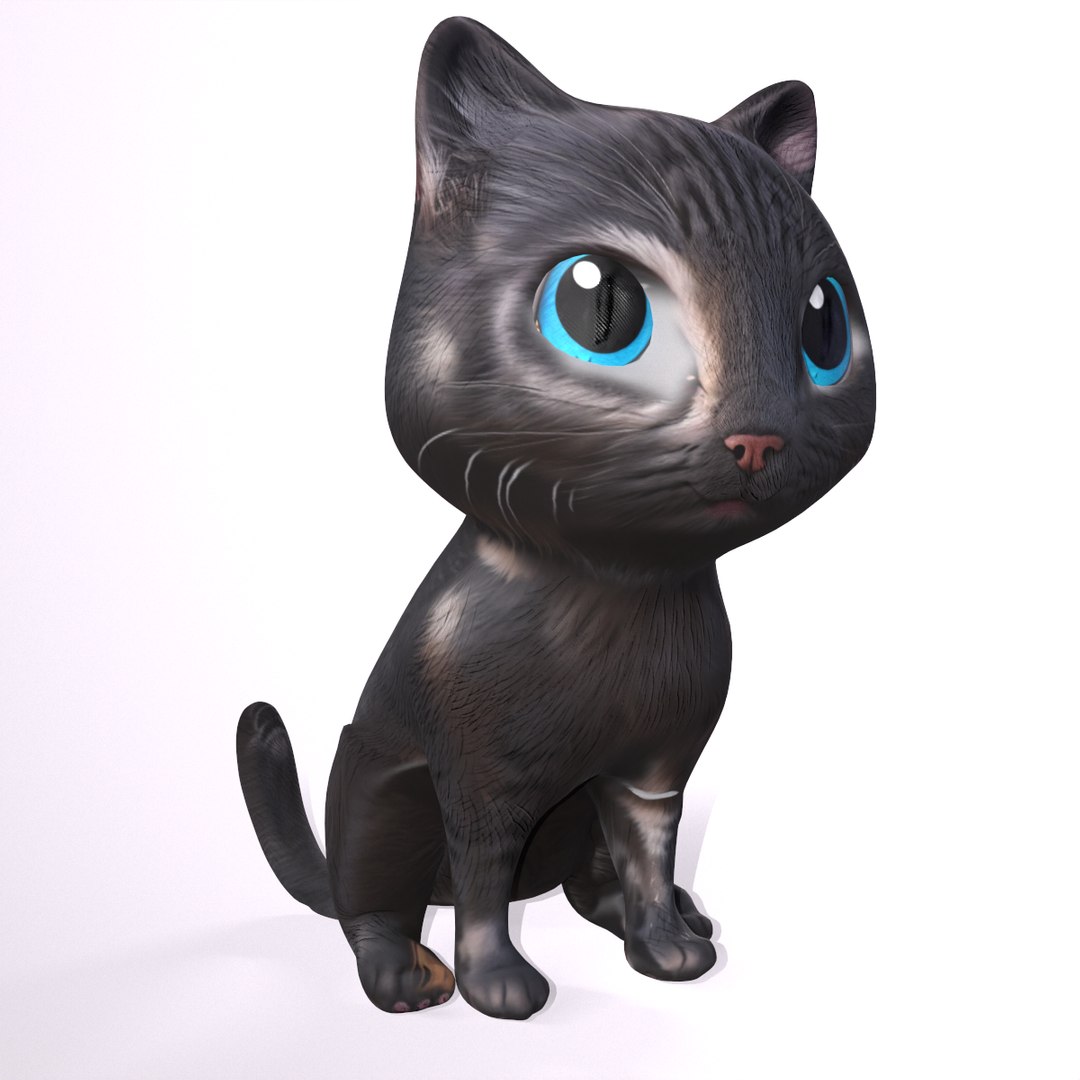 3D Model Cat Cartoon Animated - TurboSquid 2229556
