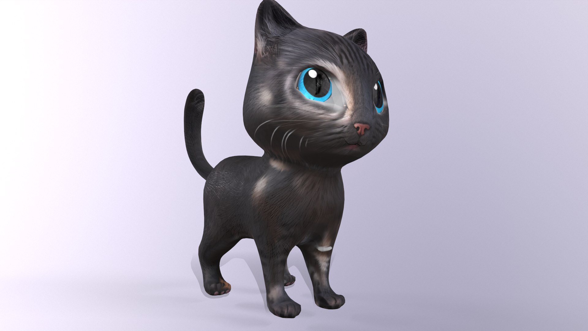 3D Model Cat Cartoon Animated - TurboSquid 2229556