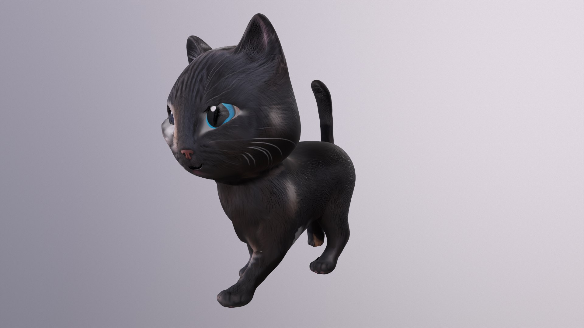 3D Model Cat Cartoon Animated - TurboSquid 2229556