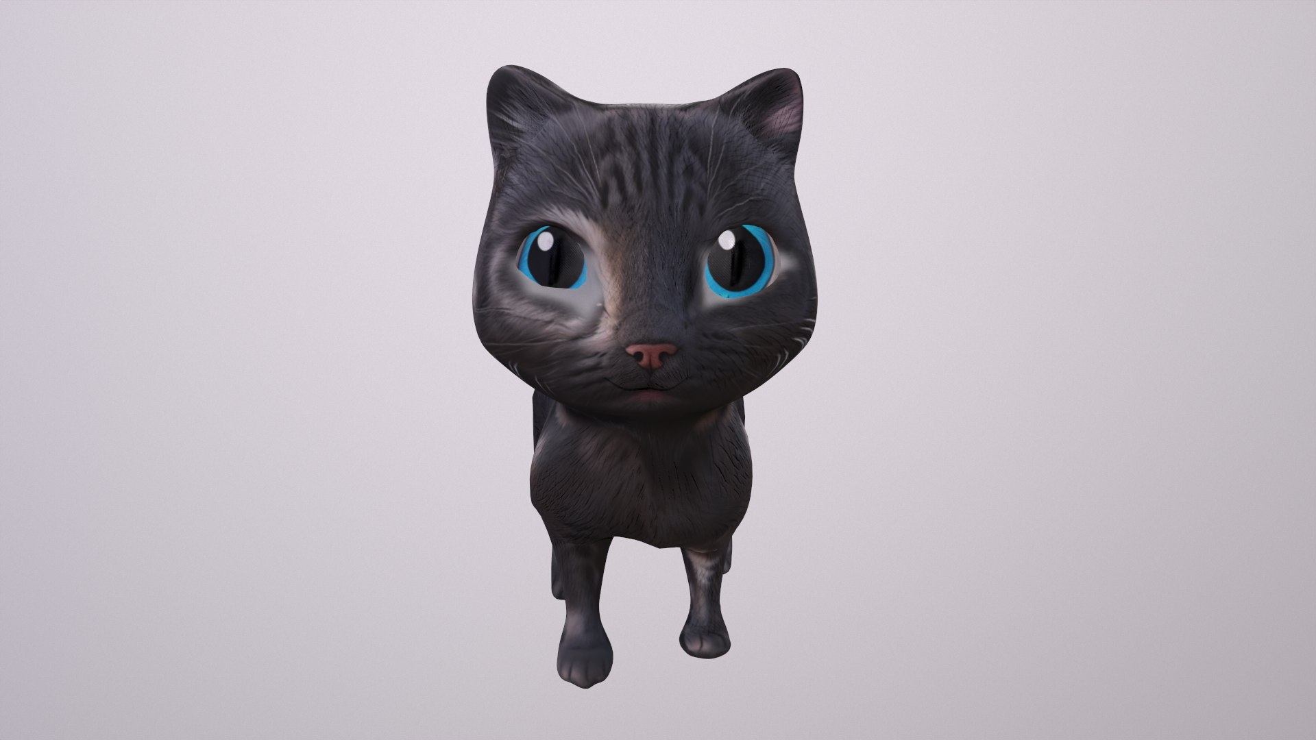 3D Model Cat Cartoon Animated - TurboSquid 2229556