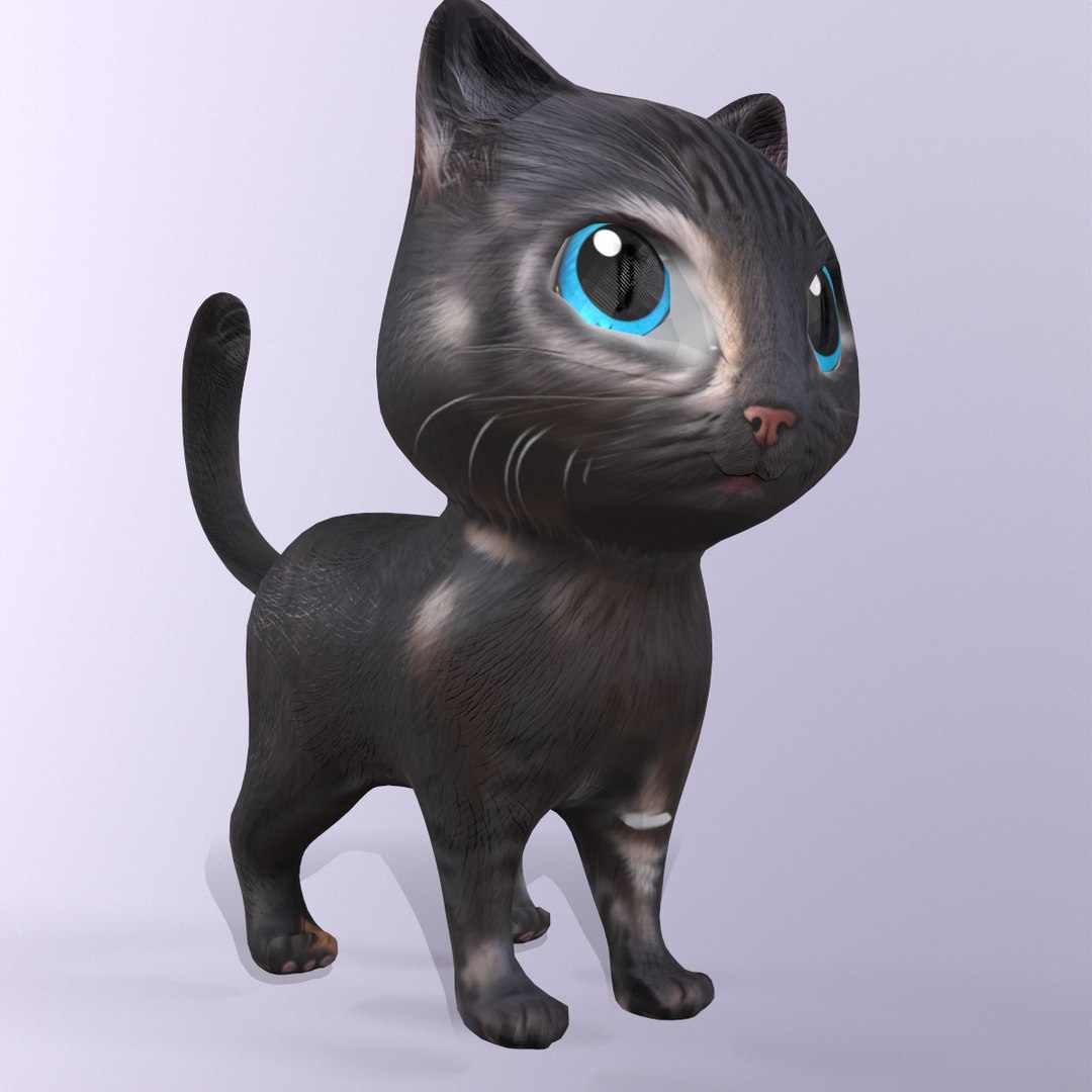 3D Model Cat Cartoon Animated - TurboSquid 2229556