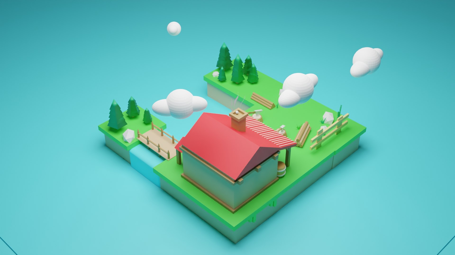 Isometric House Low Poly 3D Model - TurboSquid 1864782