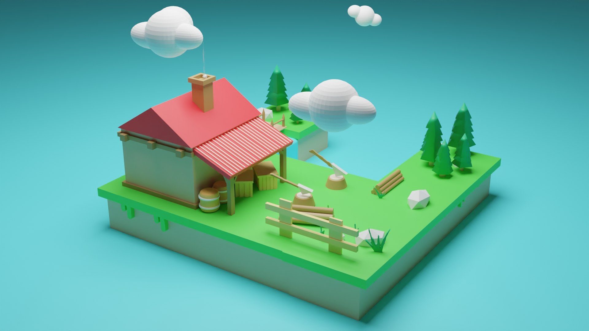 Isometric House Low Poly 3D Model - TurboSquid 1864782
