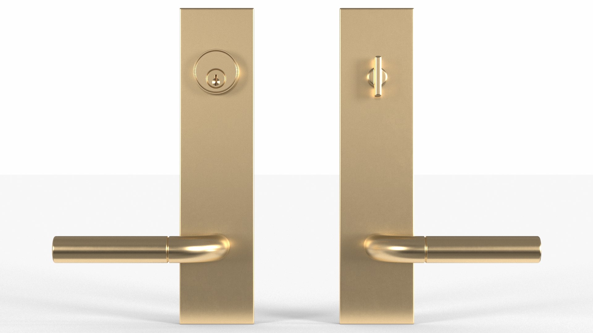 Tumalo Handle - Brass Lever Exterior Door Hardware 3D Model ...