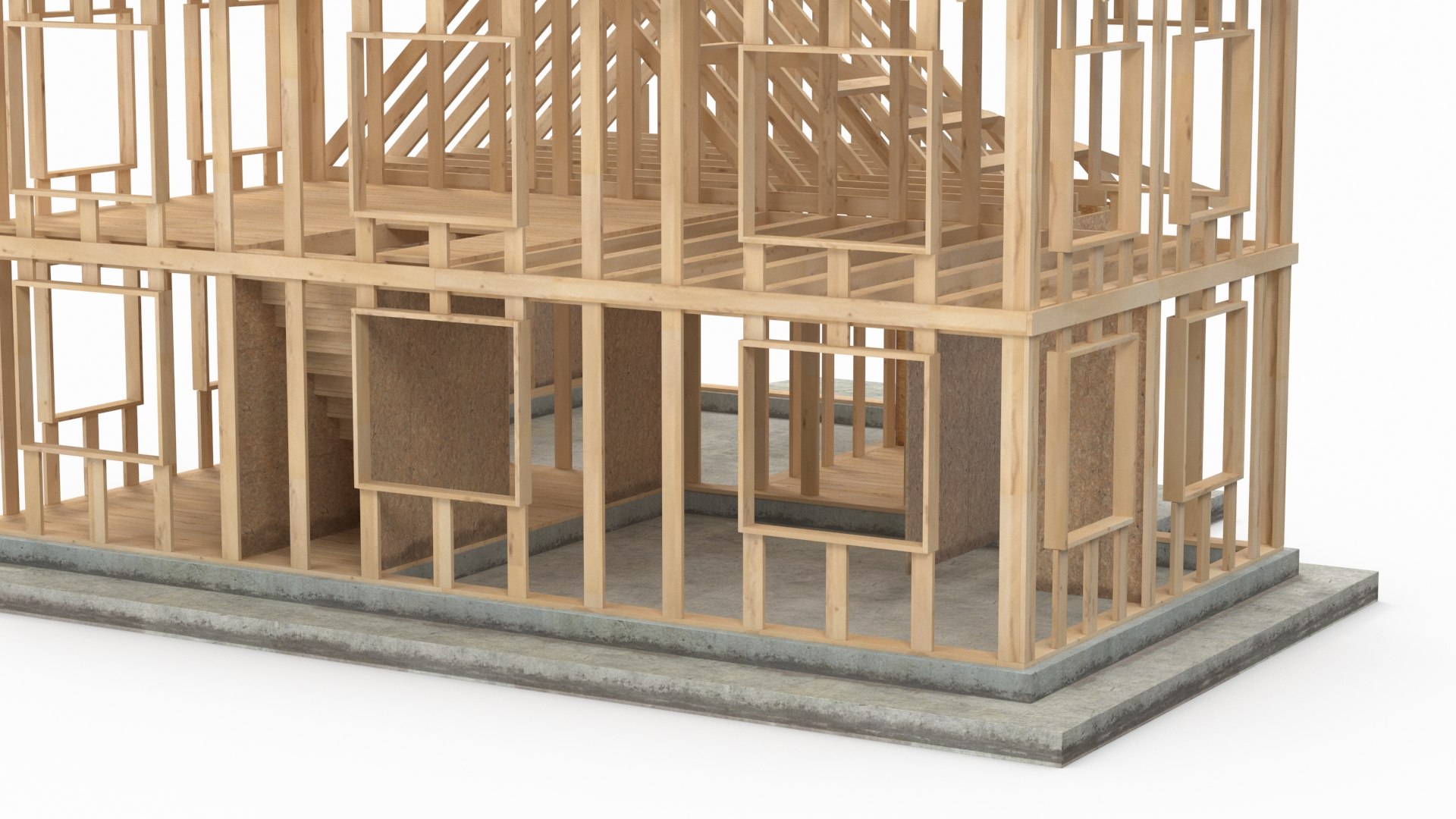 3D Framed House Construction - TurboSquid 2264695