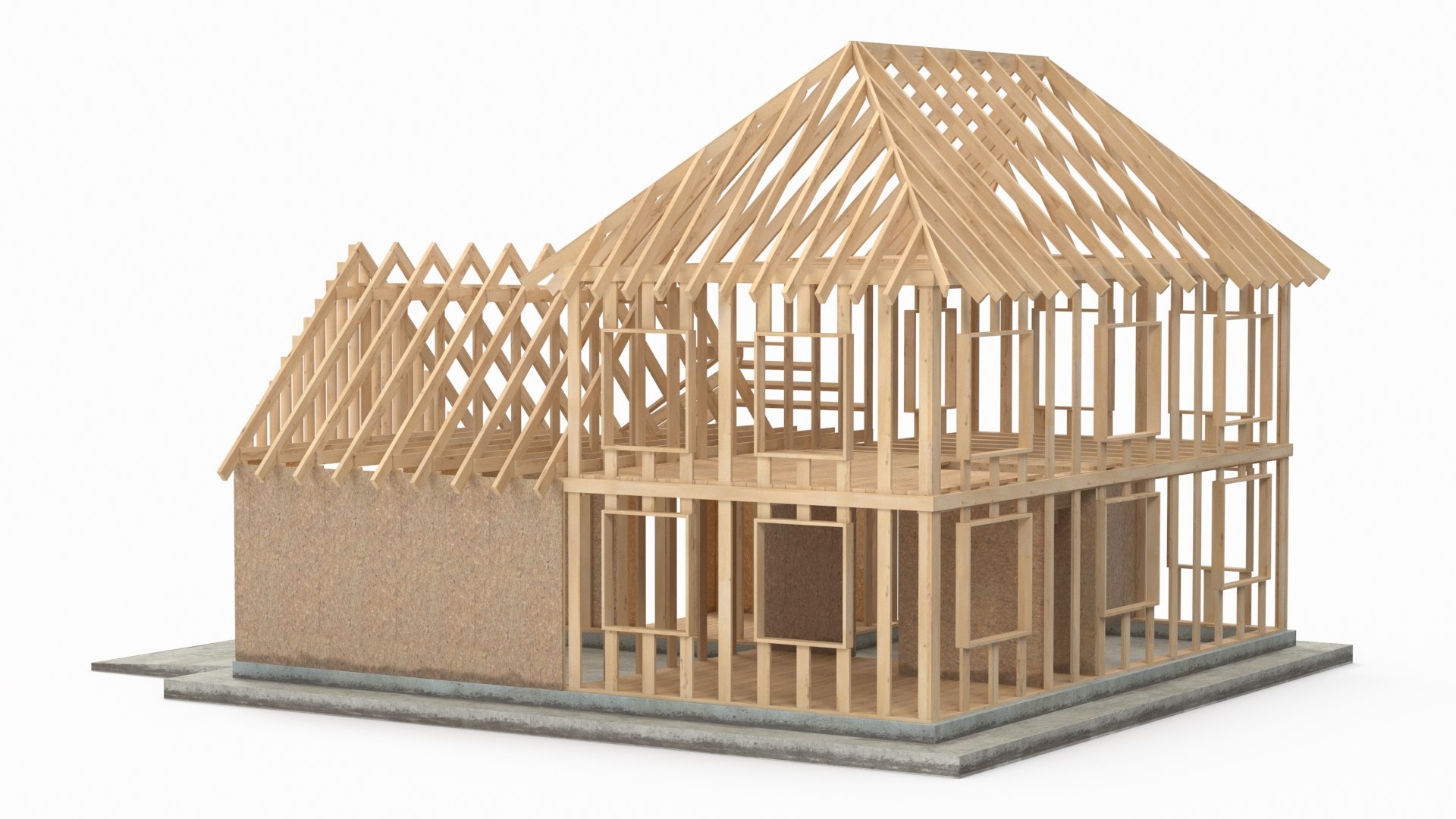 3D Framed House Construction - TurboSquid 2264695