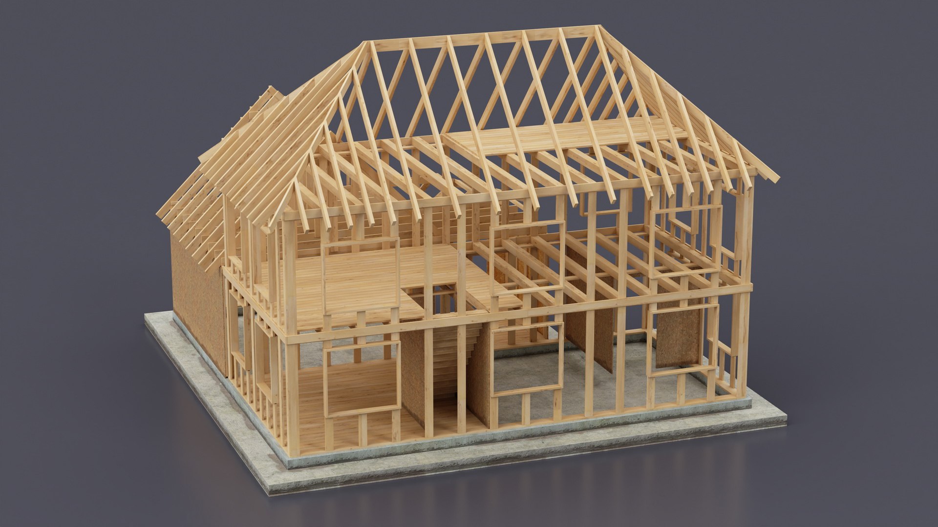 3D Framed House Construction - TurboSquid 2264695