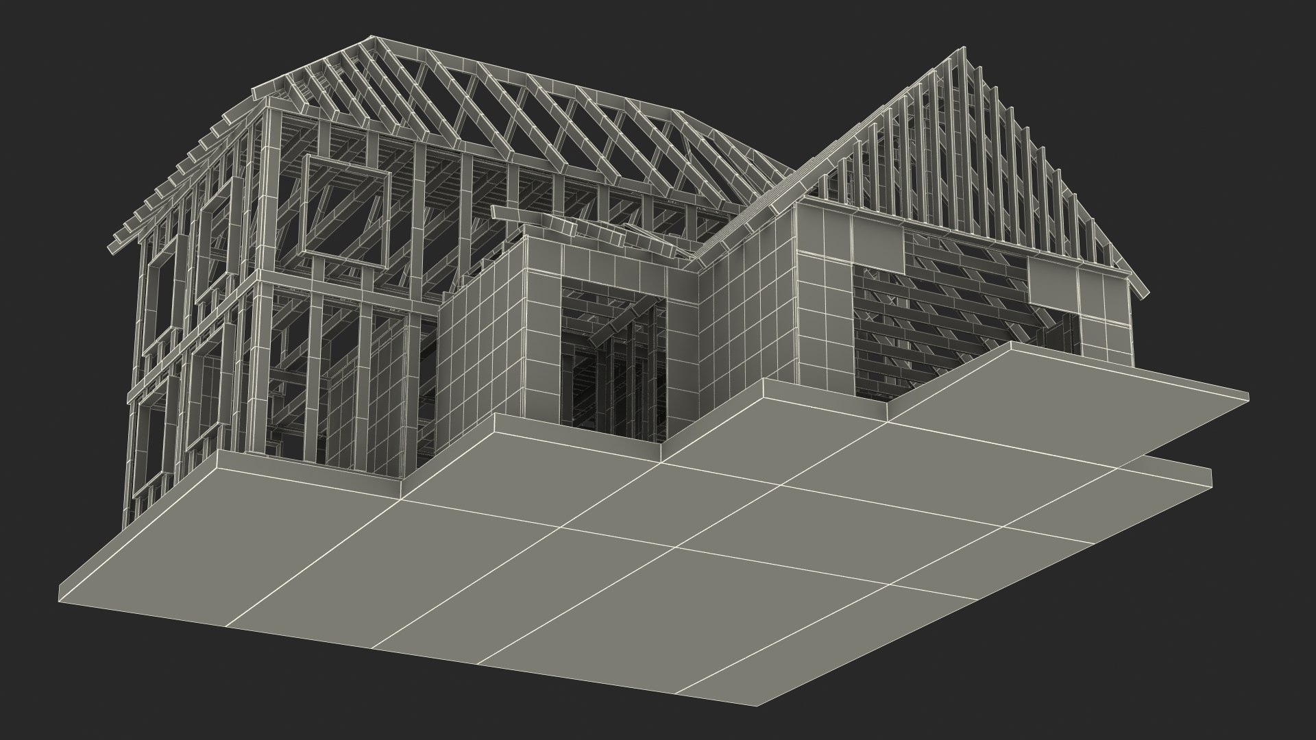 3D Framed House Construction - TurboSquid 2264695