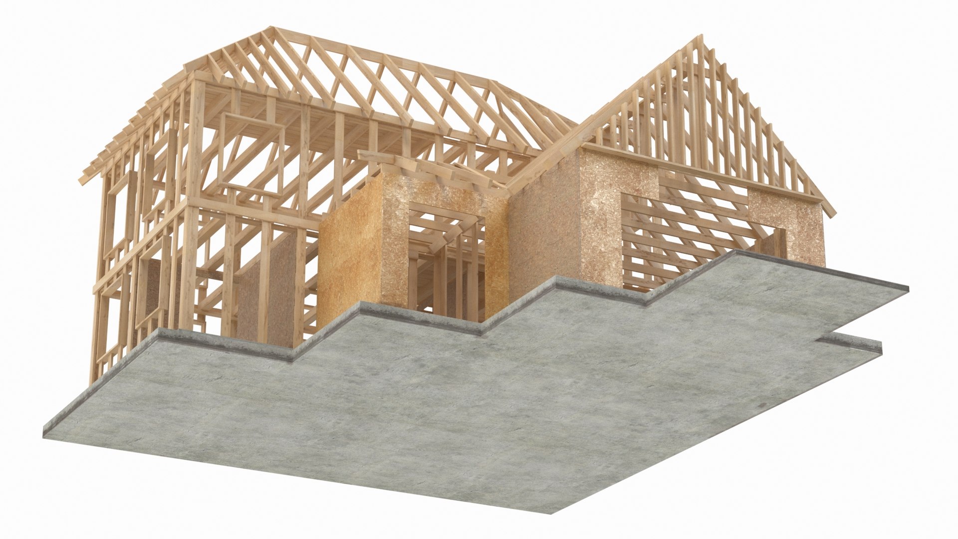 3D Framed House Construction - TurboSquid 2264695