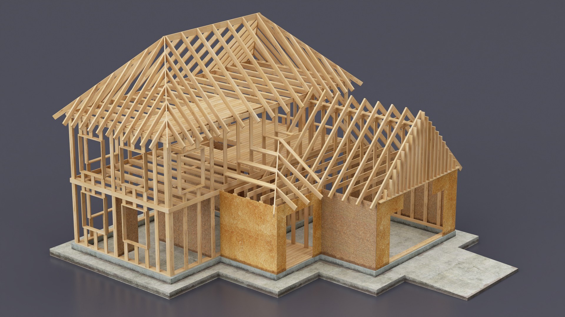 3D Framed House Construction - TurboSquid 2264695