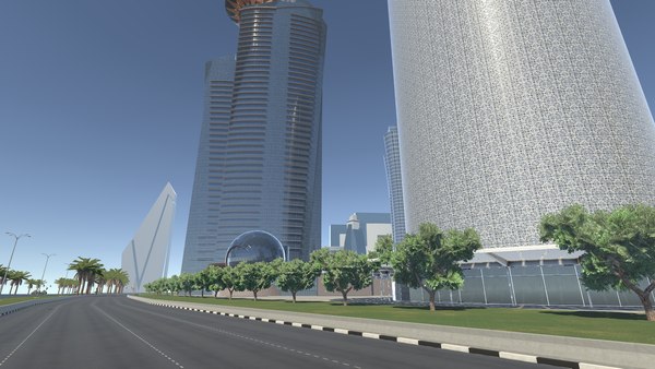 Real-time city scene doha 3D model - TurboSquid 1664462