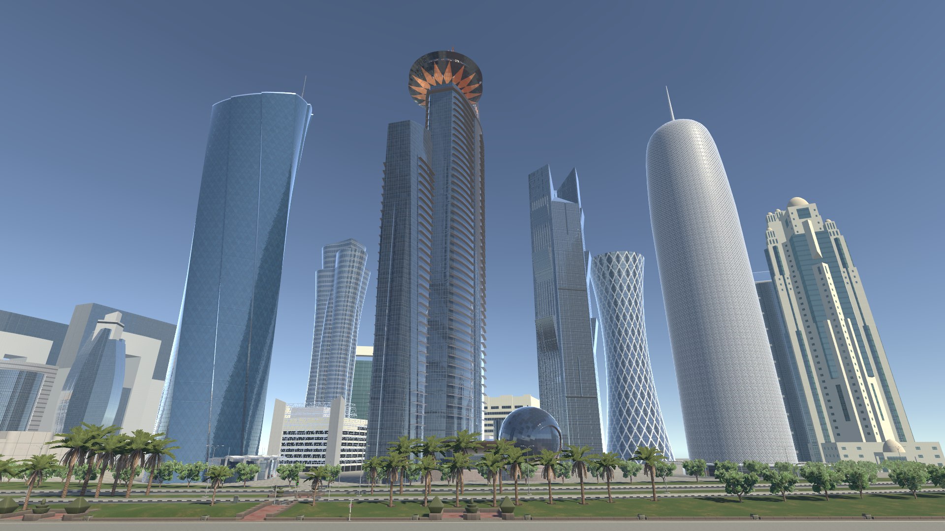 Real-time City Scene Doha 3D Model - TurboSquid 1664462