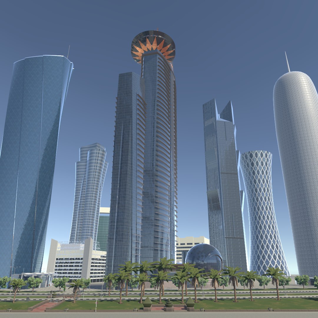 Real-time city scene doha 3D model - TurboSquid 1664462