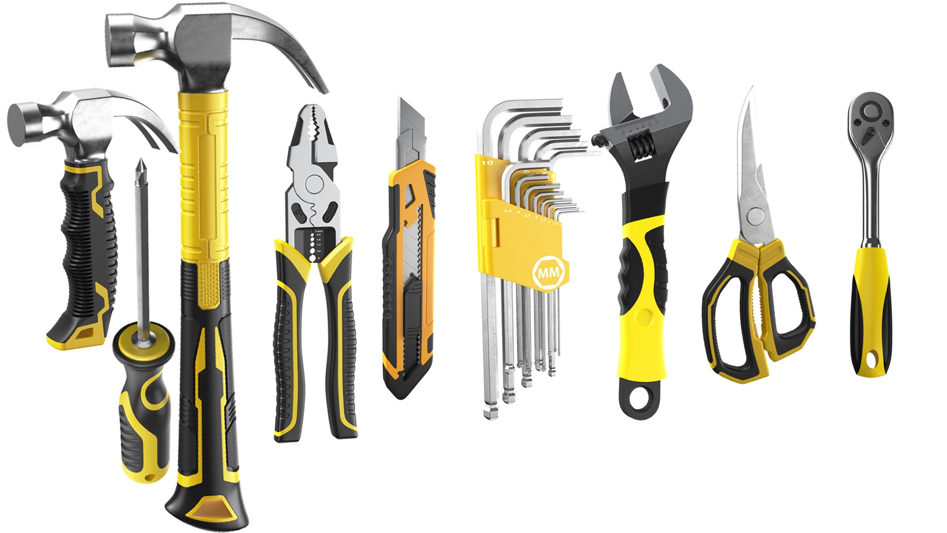 Detailed Hand Tools Collection 3D - TurboSquid 2156696