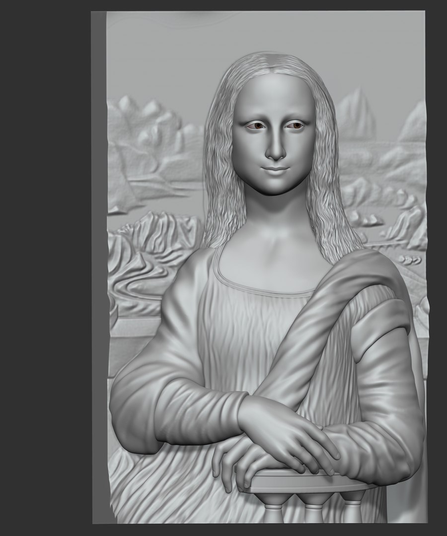 Mona Lisa By Leonardo Da Vinchi 3d Model Relief Model - TurboSquid 2317154