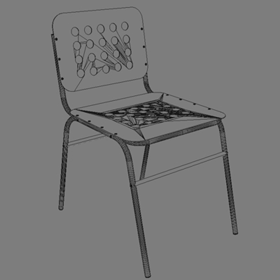 steel chair 3d model