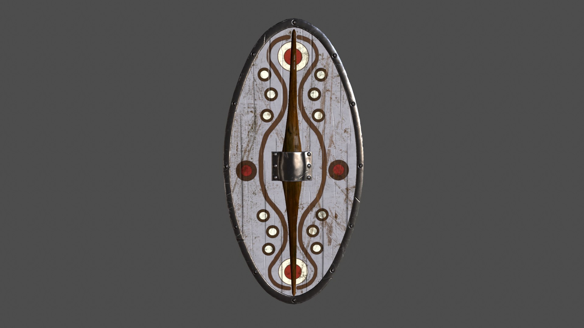 3d Almond Shaped Shield Model